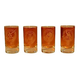 Collins Glencairn Clan Crest Crystal Dram Tot Glass - MacRae Malcolm Maxwell Miller