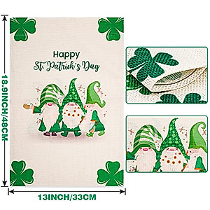 Tugaizi St.Patrick’s Day Garden Flag Clover Gnomes Welcome St.Patrick’s Day House Flag 13x18.9 Inch Double-sided Happy St. Patrick Day Garden Flag for House Yard Outdoor Decorarion