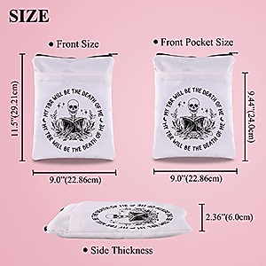 G2TUP My T-B-R Book Will Be The Death of Me Book Sleeve Book Lover Book Covers Bookish Gift Skeleton Book Zipper Book Protector to Be Read Halloween Gift (Be The Death of Me BS)