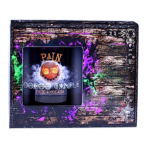 Naturally Wicked Voodoo Pain Candle Set - Inc. Voodoo Doll, Crystal, Wood Wick, Pain-A-Colada Scent & Gift Box