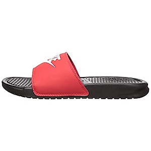 Nike Men's Benassi Just Do It Slide Sandal, Black/White-University Red, 13