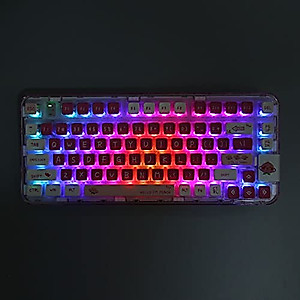 Dilwe Pink Wireless Mechanical Gaming Keyboard, 80 Keys 3 Modes RGB Backlight Hot Swappable Keyboard, Wireless, BT, USB C Ergonomic Keyboard, 3750mAh Battery for Gifts