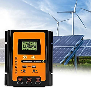 MPPT Solar Charge Controller, 12V/24V 30A/50A/70A Solar Panel Battery Regulator Charge Controller Dual USB LCD Display Solar Power Battery Controller