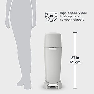 Diaper Genie Complete Pail with Built-In Odor Controlling Antimicrobial, Includes Pail and 1 Refill, Gray Pail, 2 Piece Set (Pack of 1)