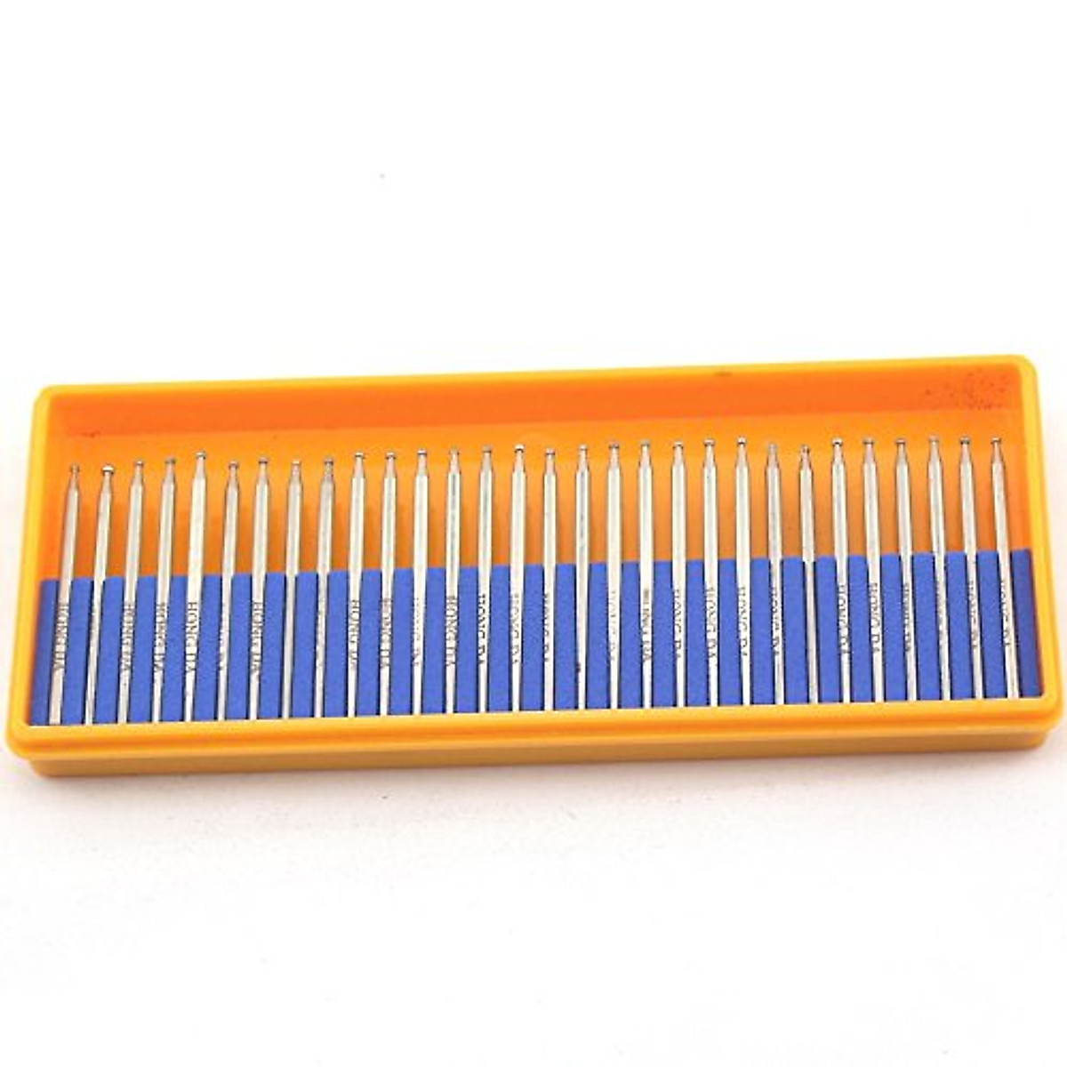 JINGLING Diamond Grinding Bits 1.5mm Spherical Head Bur w Shank 2.35mm Pack of 30Pcs