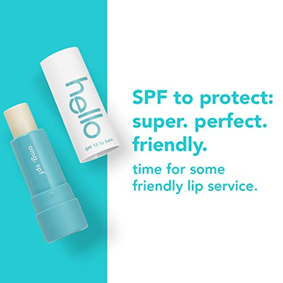 Hello Moisturizing Vegan Lip Balm SPF 15, Sweet Mint, Beeswax Free, Petrolatum Free, and Parabens Free, 0.15 Ounce (Pack of 3)