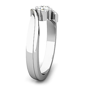 Engagement Ring 1/2 CT Round Cut Solitaire Moissanite Engagement Rings for Women 18k White Gold Free Engraving