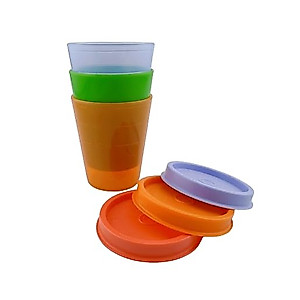 Tupperware Tupper Minis 2oz / 60ml Midgets Container Set of 3 in Lavender Green Orange Color
