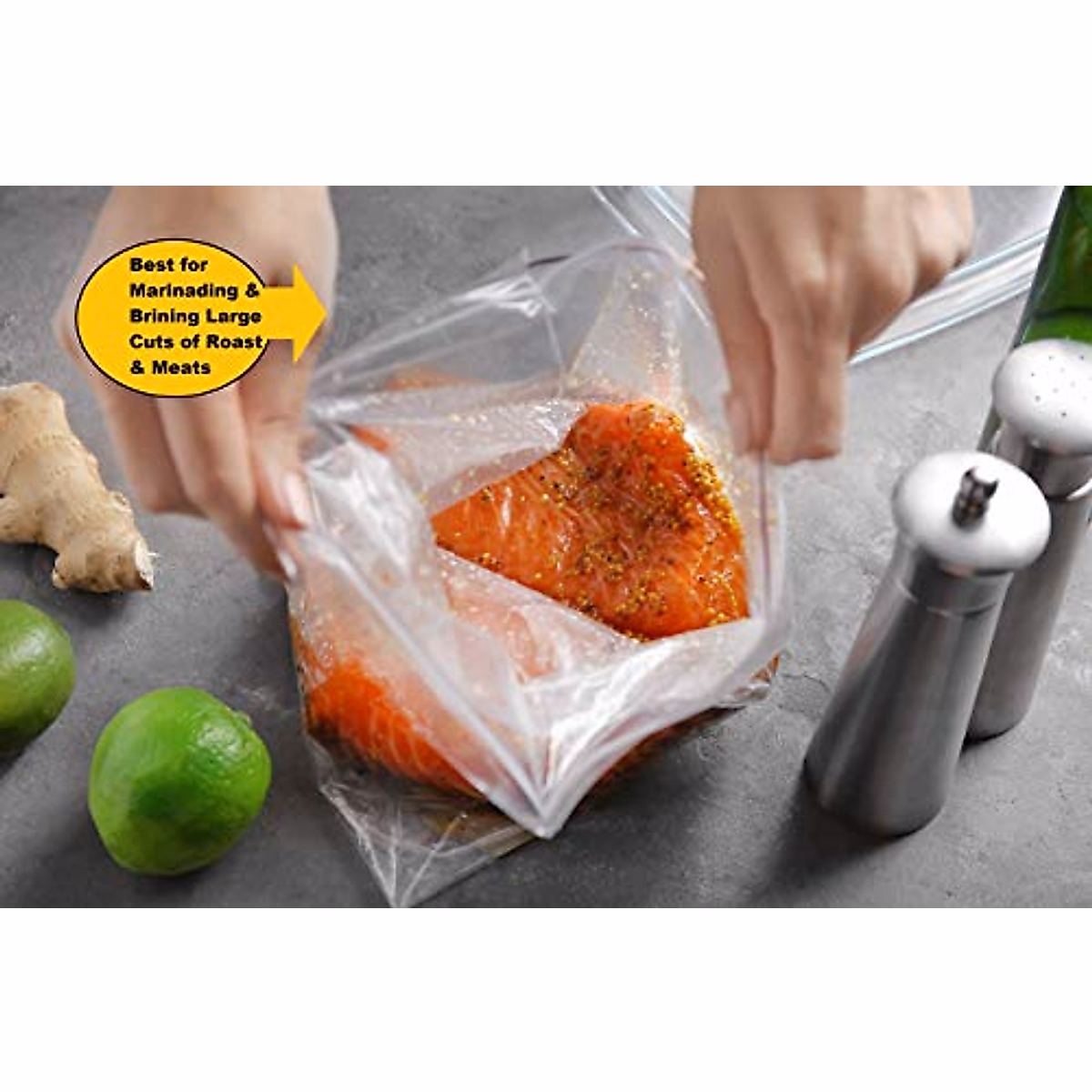 [ 40 COUNT ] Regular Roaster Clear Big Storage Bag 16" x 18", 3.5 Gallon Large & Strong Clear - ZIPPER TOP - Bags, Total 40 Bags