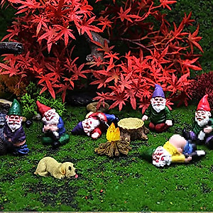 Wetufin - 16pcs Miniature Funny Garden Drunk Gnomes Mini Funny Creative Dwarf Garden Gnome Statues Decoration for Indoor Outdoor Yard Patio Bonsai Potted Plants Landscape Desk Decor, Gift for Kids