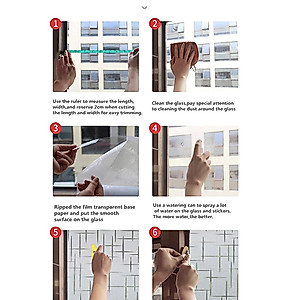 YUTR Decorative Privacy Window Film, No Glue Decor Static Cling Glass Sticker, Anti-UV Window Tint for Living Bath Room/Kitchen/Front Door or Office