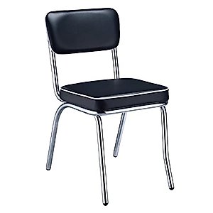 Coaster Home Furnishings Retro Open Back Side Chairs Black and Chrome (Set of 2)