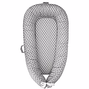 GoXteam Baby Lounger Cover Baby Nest Cover Soft Cotton Machine Wash Baby Lounger,Easy for Baby Lounger Replacement-Color Gray Grid