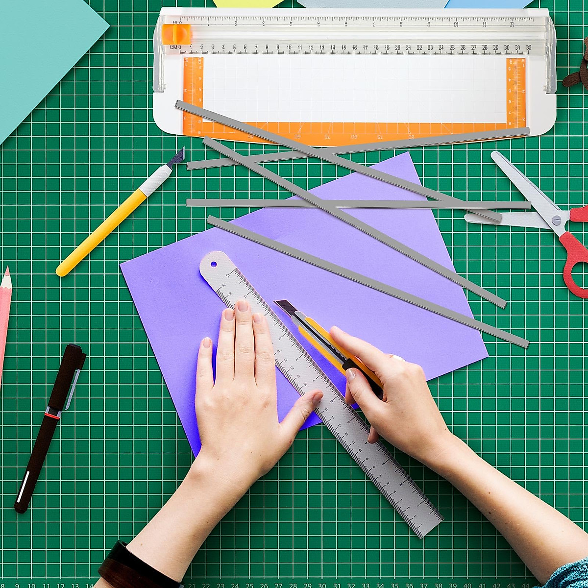 Tinideya 5 Pcs Replacement Cutting Mat for All Rotary Paper Trimmers Cutter Mat Pad Replacement Accessories, Gray(12 Inch)