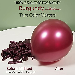 Kozee Burgundy Balloons different sizes 105 PACK 18+10+5 inch Maroon balloon Garland kit For Wedding Birthday anniversary decorations (Burgundy Pearl)