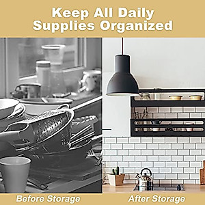 Lopeceal Set of 2 Floating Shelves Wall Mounted, Aluminum Storage Shelves with Metal Frame and Towel Rack, Decorative Display Shelf Organizer for Living Room Bedroom Kitchen Bathroom Office, Black