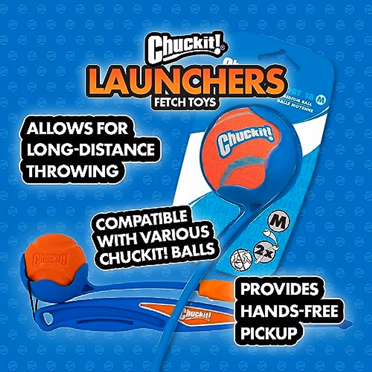 Chuckit! Pro 25M Dog Ball Launcher, 25" Length, Includes Medium Ball (2.5") For Dogs 20-60 Pounds