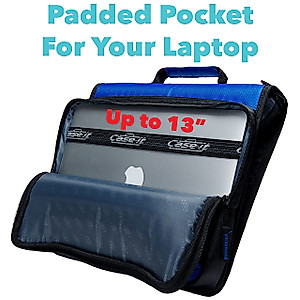 Case-it The Universal Zipper Binder - 2 Inch O-Rings - Padded Pocket that holds up to 13 Inch Laptop/Tablet - Multiple Pockets - 400 Page Capacity - Comes with Shoulder Strap - Red LT-007