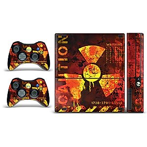 247 Skins Graphics kit Sticker Decal Compatible with Xbox 360E 360 Elite and Controllers - Meltdown