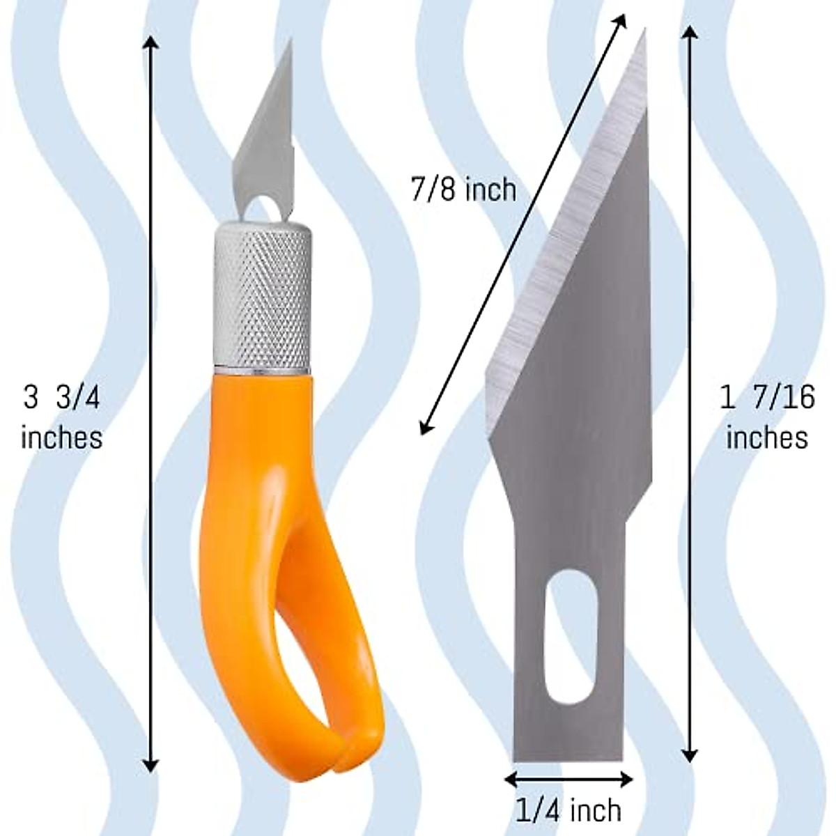 WA Portman Finger Tip Knife Set - Ergonomic Finger Blade Craft Knife Kit with 100#11 Replacement Blades - Precision Finger Knife with Craft Blades - Fingertip Blade & 100 Blades - Precision Knife Set