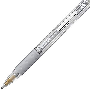 Pentel Arts Sunburst Metallic Gel Pen, Medium Line, Permanent, Gold and Silver Ink, 2 Pack (K908BPXZ)