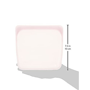 Stasher Platinum Silicone Food Grade Reusable Storage Bag, Rose Quartz (Sandwich) | Reduce Single-Use Plastic | Cook, Store, Sous Vide, or Freeze | Leakproof, Dishwasher-Safe, Eco-friendly | 28 Oz