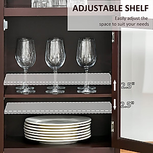 HOMCOM Wine Cabinet with 4 Bottle Wine Rack, Open Shelf, Acrylic Door Cabinet with Adjustable Shelf, Espresso