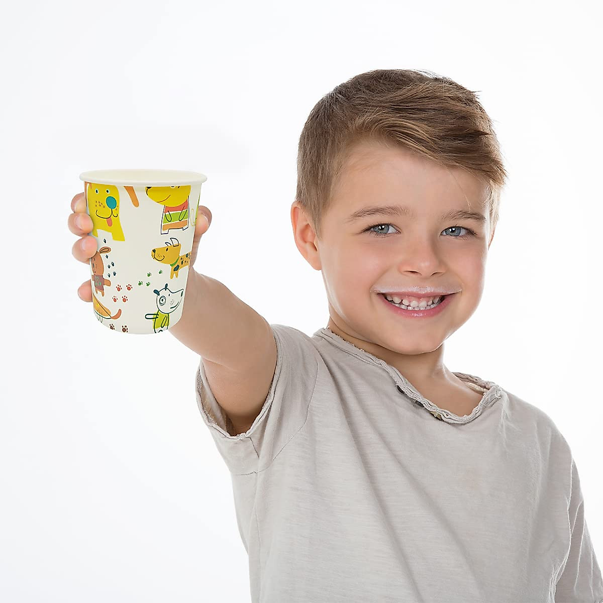 carnashow Colored Paper Cups Kids Disposable Cups Puppy Pattern Disposable Paper Cup Party Cups, 50 Pack - 9 oz.