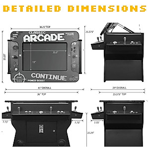 Creative Arcades Full Size Commercial Grade Cocktail Arcade Machine | 2 Player | 1162 Games | 22" LCD Screen | 3 Sided | Square Glass Top |4 Sanwa Joysticks | Trackball | 2 Stools | 3 Year Warranty