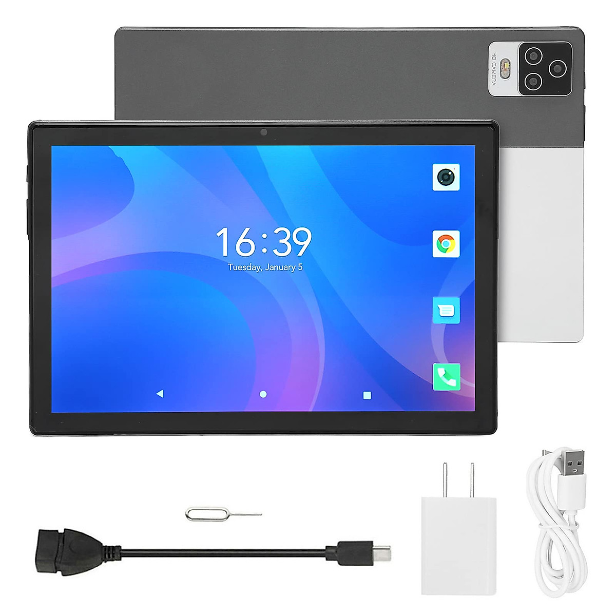 Tablet 10 Inch for Android 12.0, 6GB RAM 128GB ROM, 512GB Expand, Octa Core 4G LTE Tablets, 8MP+16MP, FHD 1920x1200, BT5.0, 7000mAh Fast Charge, 2.4G/5G WiFi (Silver)
