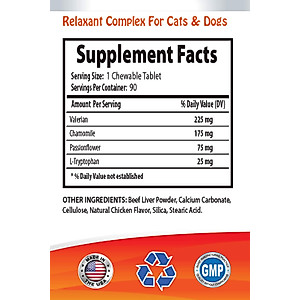 MY LUCKY PETS LLC cat Anxiety and Stress - PET Relaxant for Dogs and Cats - Anxiety Relief - Calming Complex - Premium - cat Valerian Root - 2 Bottles (180 Chewable Tablets)