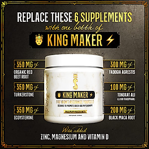 Top Shelf Grind King Maker, 13-in-1 Anabolic Supplement for Men to Increase Stamina, Lean Muscle Growth & Recovery, N.O. Booster with Tongkat Ali (LJ100), 120 Capsules