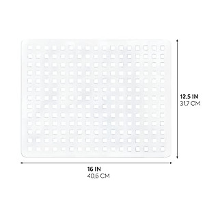 iDesign Plastic Sink Protector Grid for Kitchen, Bathroom, Basement, Garage The Euro Collection, 16" x 12.5", Clear