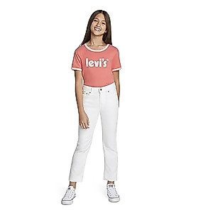 Levi's Girls High Rise Straight Fit Jeans, White, 14 US