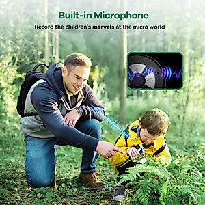 Hideal HP20 Microscope for Kids [3-in-1] [Easy and Fun] 2" IPS Portable Handheld Microscope Miniscope, Pocket Mini Scope Educational Science Kit, Birthday Easter Gifts for Kids, 32GB, White
