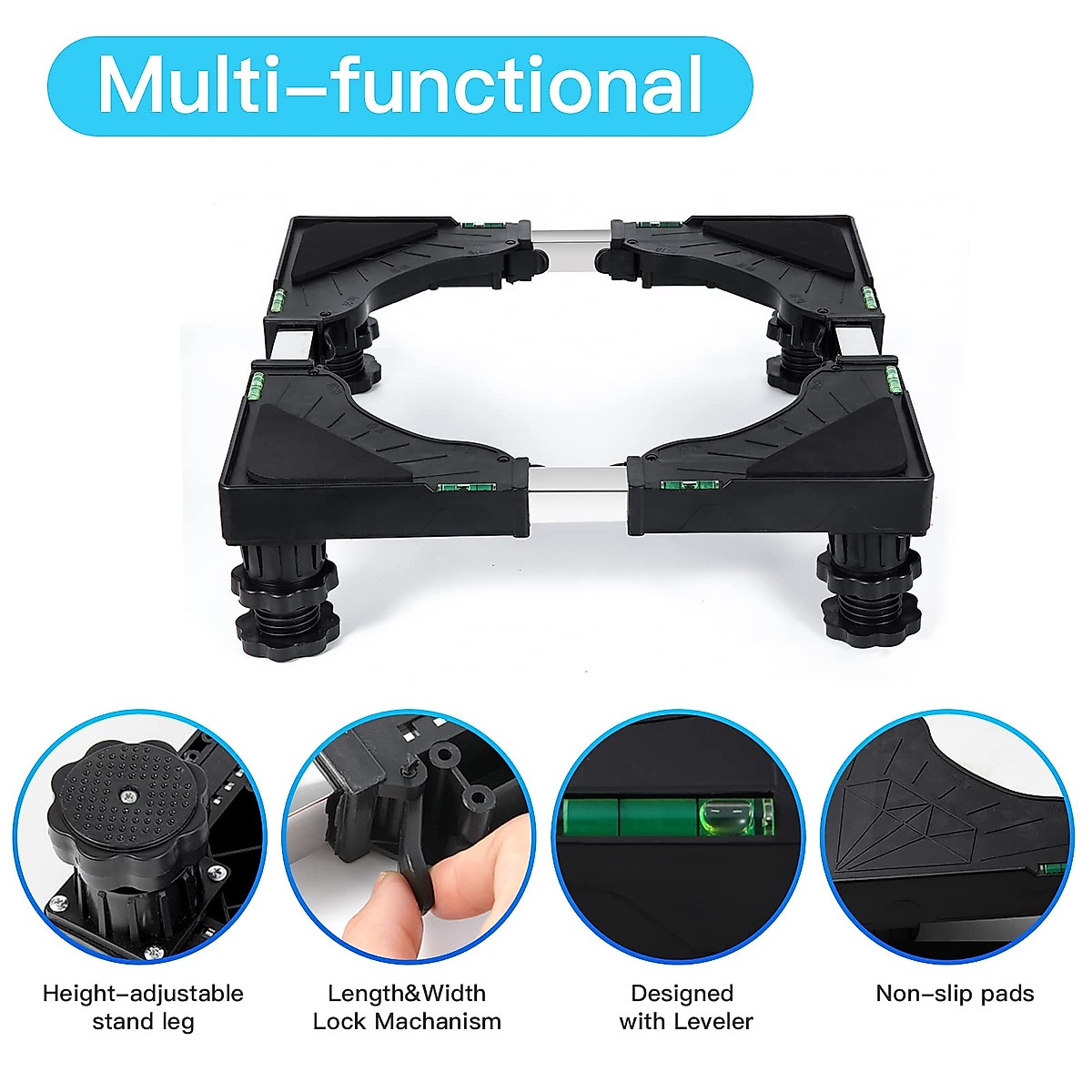 Furniture Dolly with 8 Feet 4 Dual Wheels and Mini Fridge Stand with 4 Feet Bundle