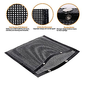 BBQ Mesh Grill Bags for Outdoor Grill Reusable, 3 Pack Non-Stick Barbecue Bags for Charcoal Gas Electric Grills Smokers BBQ Veggie Grill Bags for Cooking Vegetables Grilling Bag Pouches Heat-Resistant