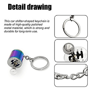 Mini Six Speed Manual Transmission Shift Lever Keyring Creative Auto Part Model Key Chain Ring Keyrings Keyfob (Colorful)