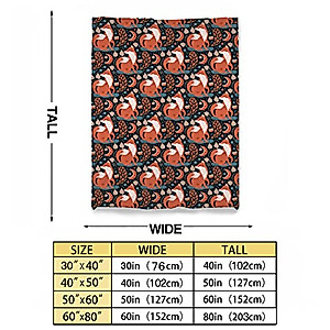 Just A Girl Who Loves Fox Blanket Soft Fleece Throw Blanket Cozy Fuzzy Warm Flannel Blankets for Women Men for Couch Bed Sofa All Season Gift