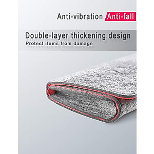 FNEIAE Switch Carrying Case, Ultra Slim Professional Protective Felt Pouch for Nintendo Switch with 5 Game Cartridges Holders - Light Grey