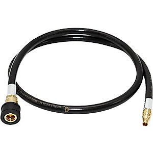 Flame King RV Or Trailer Mounted BBQ - Motorhome Gas Grill - 214 Sq Inch Cooking Surface - Adjustable Flame Controller & 48 Inch Quick Connect Hose