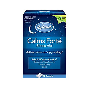 Hyland's Calms Forte' Sleep Aid Caplets, Natural Relief of Nervous Tension and Occasional Sleeplessness, 32 Count