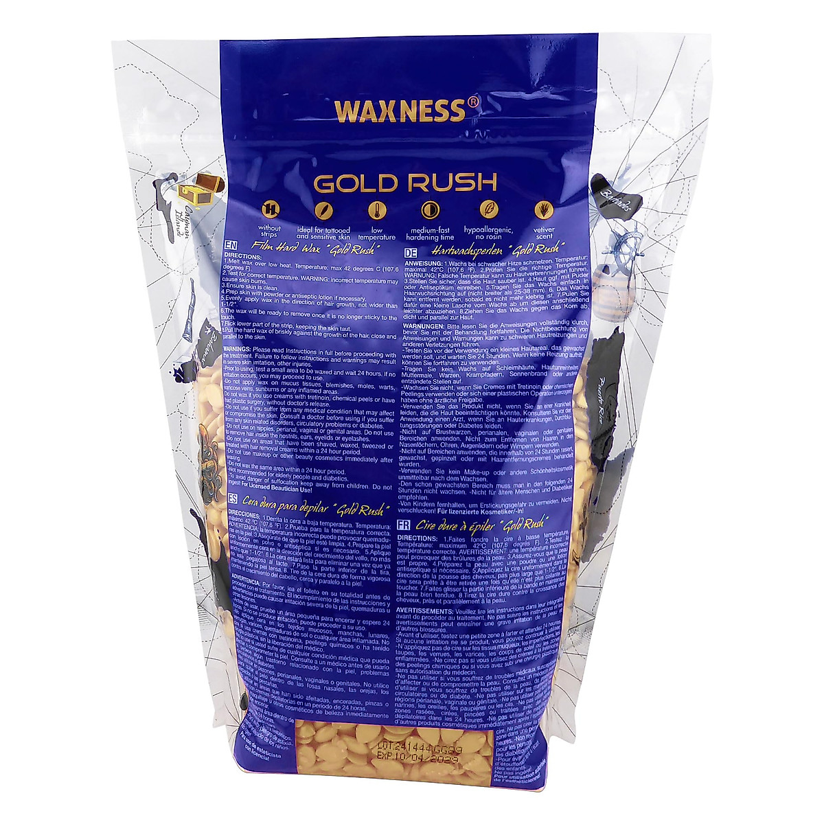 Waxness Premium Gold Rush Hard Wax 1.65 lb / 750 g
