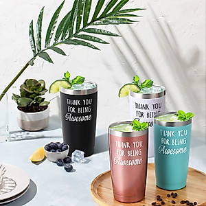 Gtmileo Thank You Gifts, 4 Pack Thank You For Being Awesome Stainless Steel Insulated Travel Tumbler, Appreciation Christmas Gifts for Women Men Coworker Teacher Employee Friends(20oz, Multi Color)