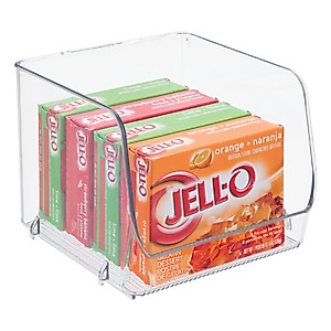 iDesign Recycled Plastic Stackable Open-Front Storage Bin – Linus Collection – Clear