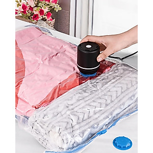 Vacuum Storage Bags 12 Pack Jumbo Vacuum Sealed Bags for Clothing Vacuum Seal Bags Space Saver Bags Compression Bags Vacuum Bags for Travel with 1 Electric Pump