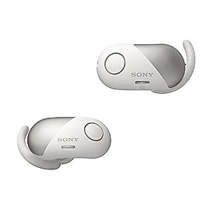 Sony WF-SP700N/W True Wireless Splash-Proof Noise-Cancelling Earbuds with Built-In Microphone (White), 5 x 2.4 x 6 inches