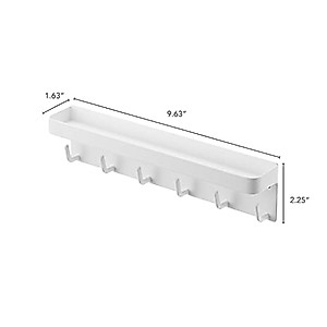 Yamazaki Home Magnetic Key Rack with Tray Steel One Size White