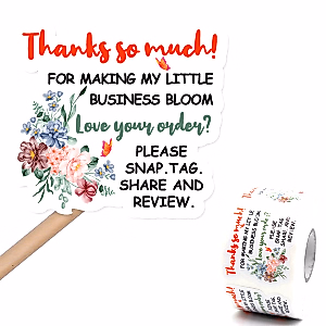 Thanks So Much for Making My Little Business Bloom Stickers,Thank You Stickers,Small Shop Stickers,Mail Envelopes Stickers Handmade Stickers for Small Business,Handmade Goods,Online Retailers,500 PCS