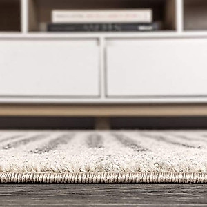JONATHAN Y MOH205A-3 Aya Berber Stripe Geometric Indoor Farmhouse Area-Rug Bohemian Minimalistic Striped Easy-Cleaning Bedroom Kitchen Living Room Non Shedding, 3 X 5, Cream,Gray